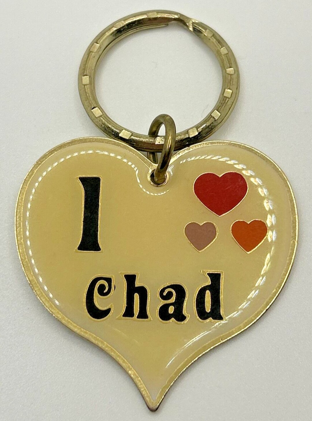 Vintage i Love Chad Heart Shaped Enamel Keychain SKU B-13 - Etsy
