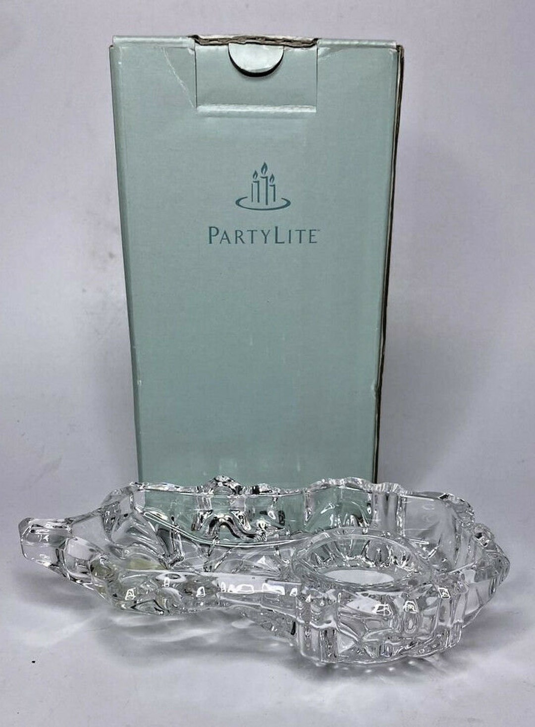 Vintage Retired Partylite Crystal Blossom Tealight Holder Retired Nib ...