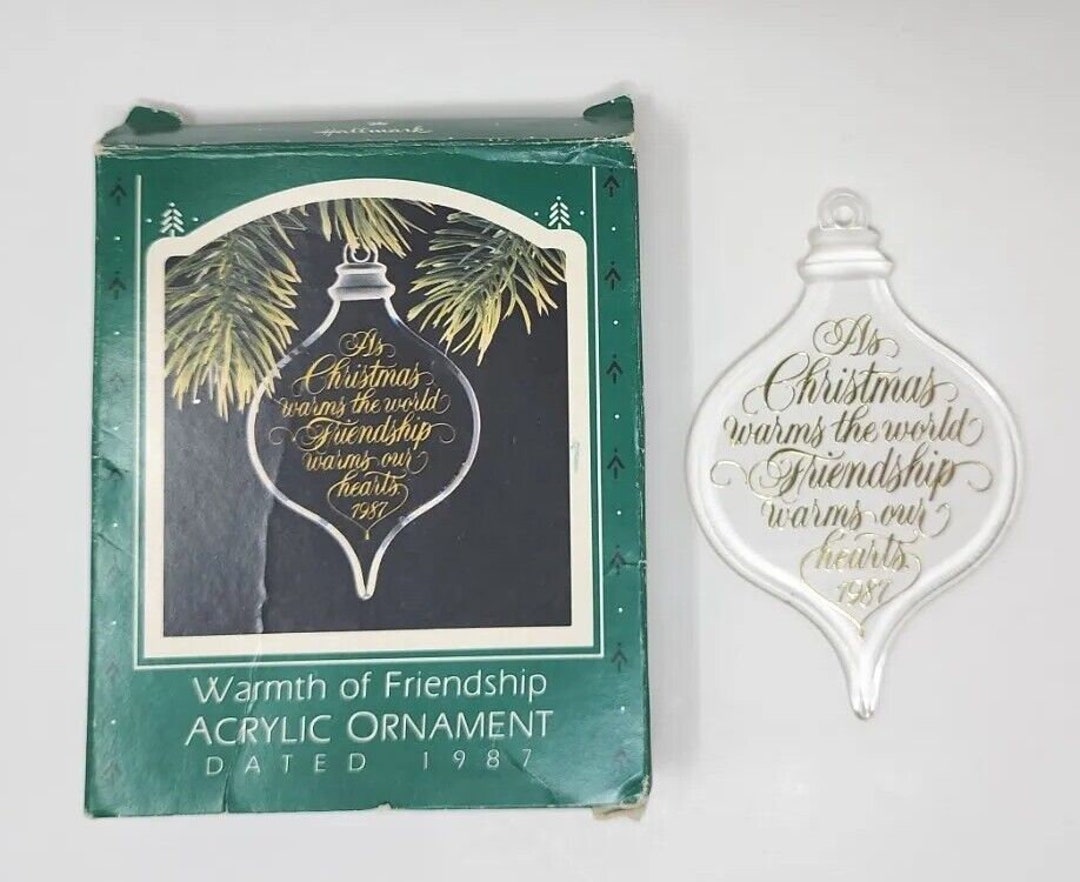 1987 Hallmark Clear Acrylic Warmth of Friendship Keepsake Christmas ...