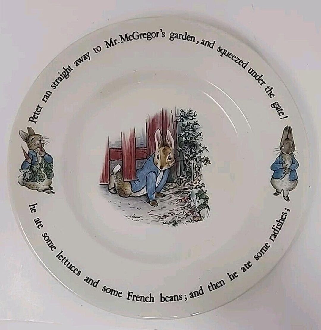 Vintage 8” Child’s Plate Wedgwood Beatrix Potter Peter Rabbit Salad ...
