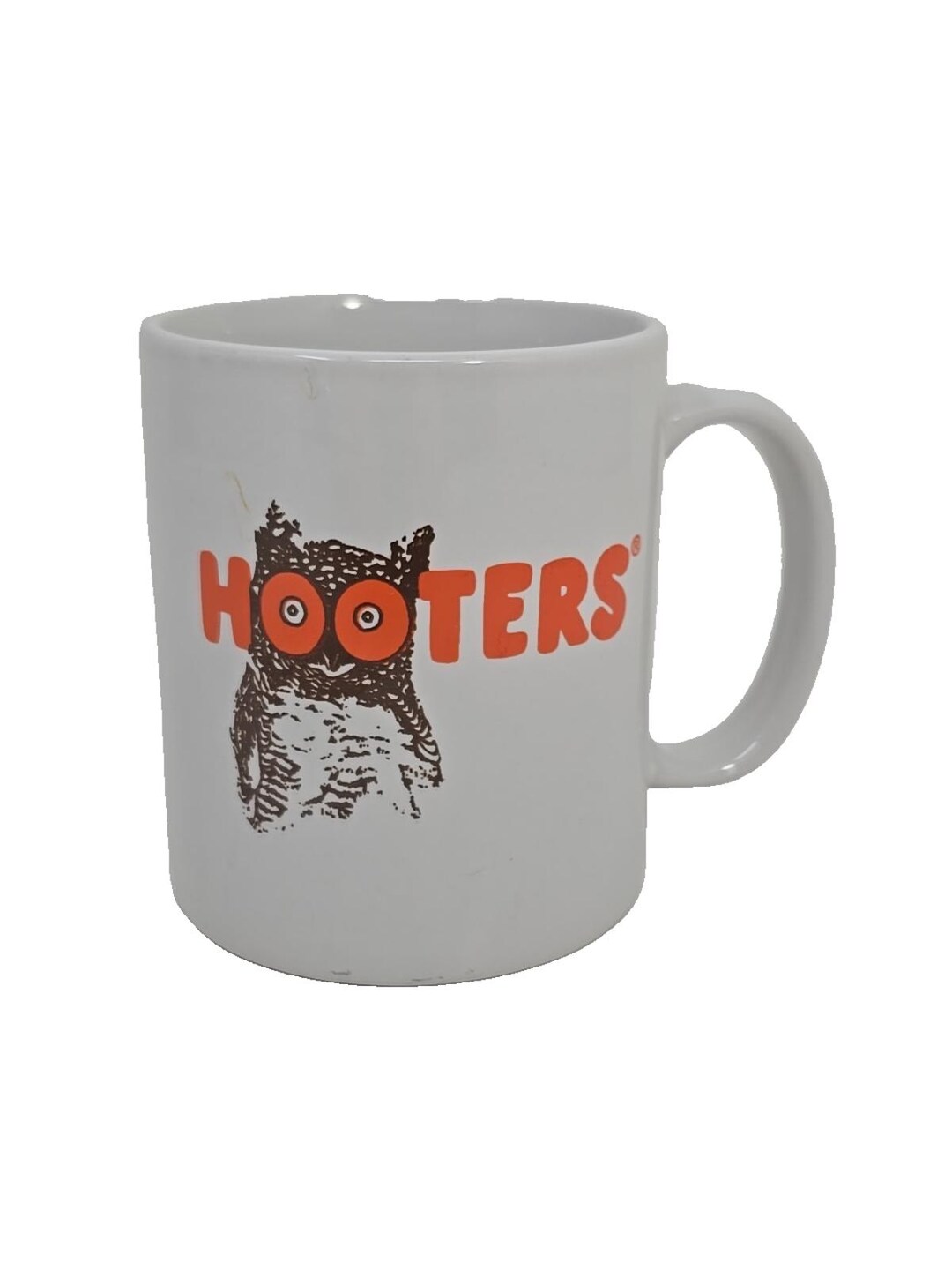 Vintage Hooters Orange Owl Logo Ceramic White Coffee Tea Cup Mug 1 U237 ...