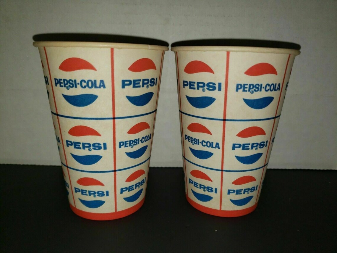 2 Pepsi Cola 8 Oz Waxed Soda Cups New Old Unused Stock G11 | Etsy