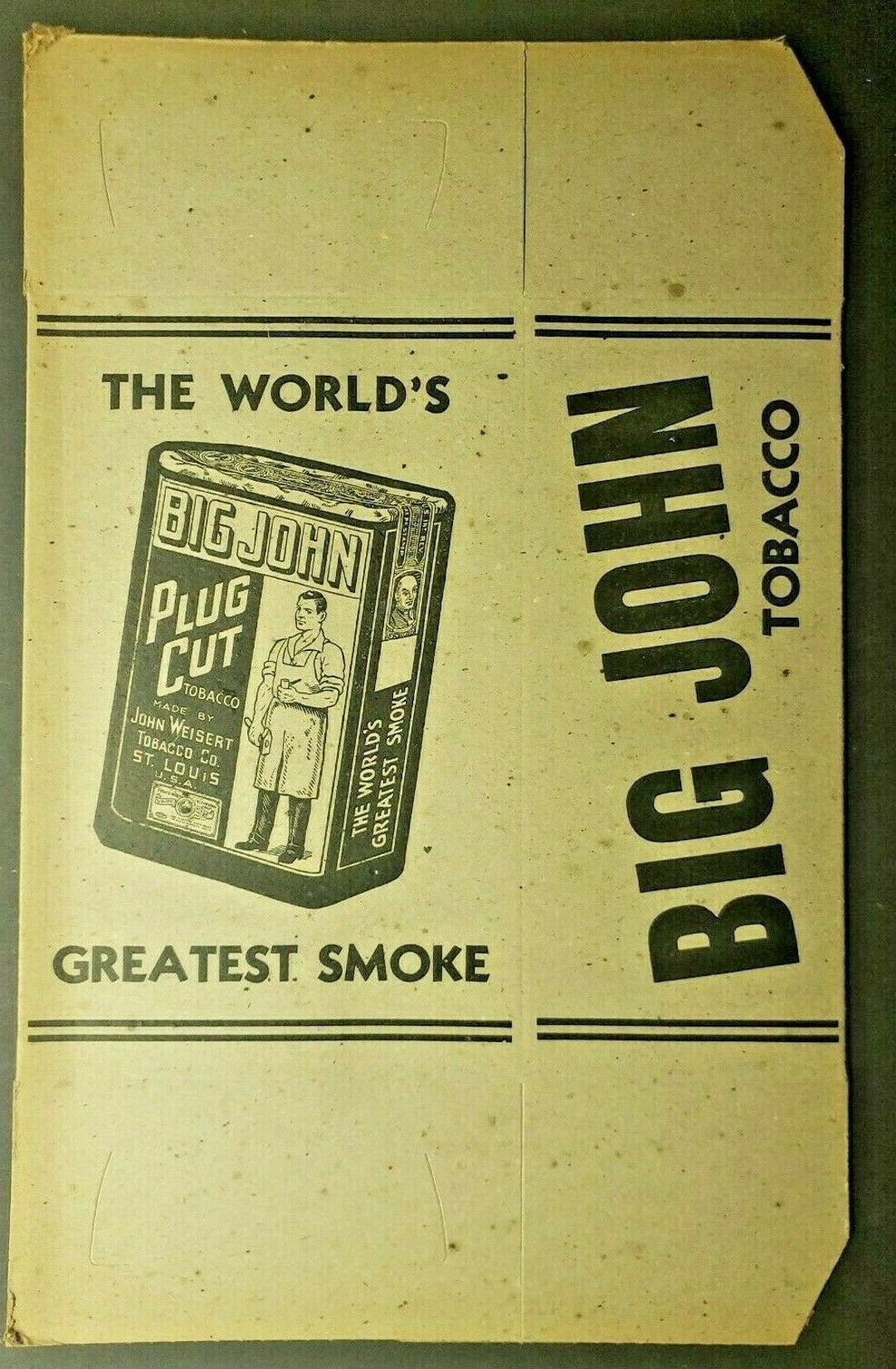 Vintage Weisert Big John Plug Cut Tobacco Box Carton St Louis New Old ...
