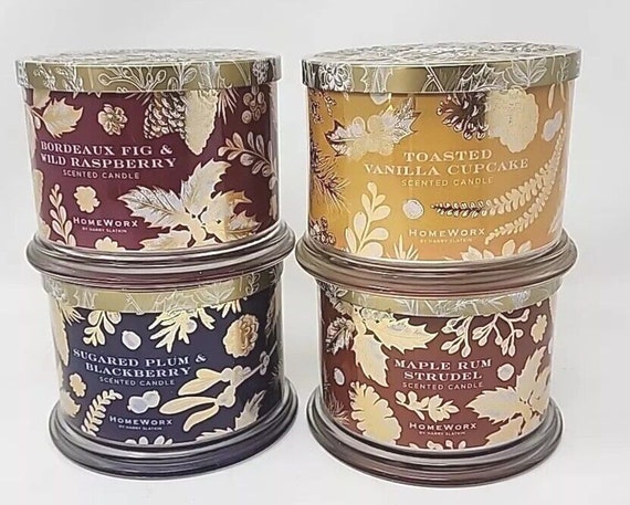 Homeworx Harry Slatkin 4 Holiday Jar Candles 3 Wick Each New in Box 19D Etsy