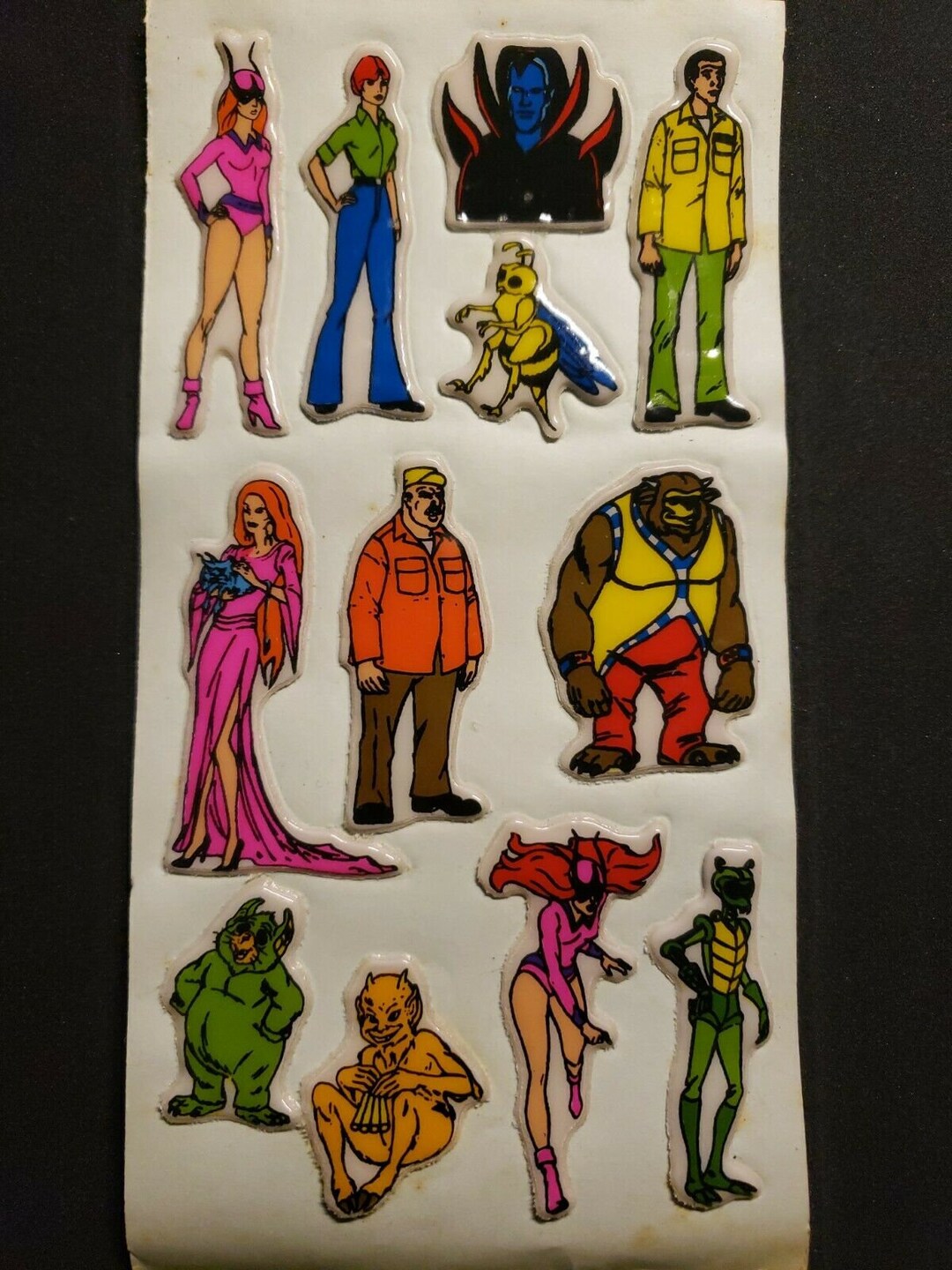 Vintage Super 7 Hero Villain Marvel Dc Comics Old Stickers New Old ...