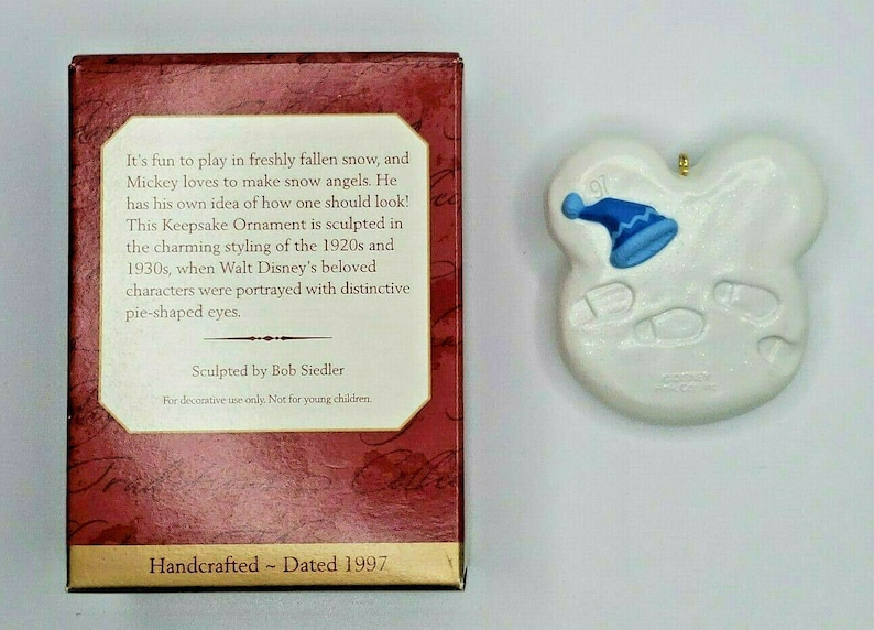 1997 Hallmark Mickey's Snow Angel Mickey & Co. Ornament U70/4035 - Etsy