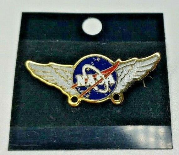 Rare Nasa Logo Flight Wings Space Mission Enamel Pin Badge Nos - Etsy