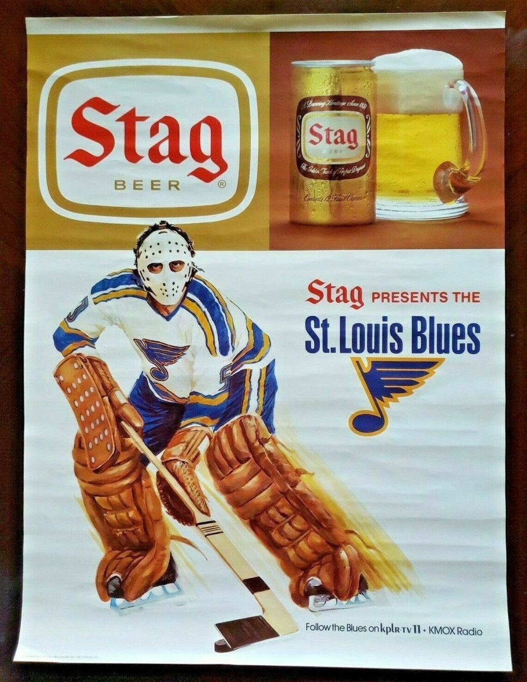 Vintage Stag Beer Presents 1975 St Louis Blues Hockey KPLR TV 11 Store ...