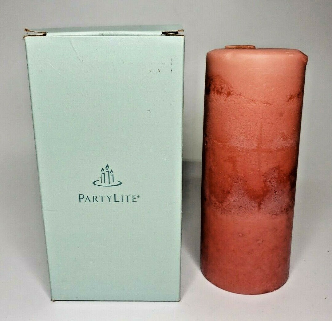 Vintage Retired Partylite Mottled Layered 3 X 7 Pillar Candle New Box ...