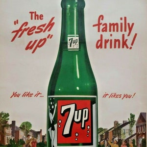 Vintage 1948 7up the Fresh up Family Store Display Sign - Etsy