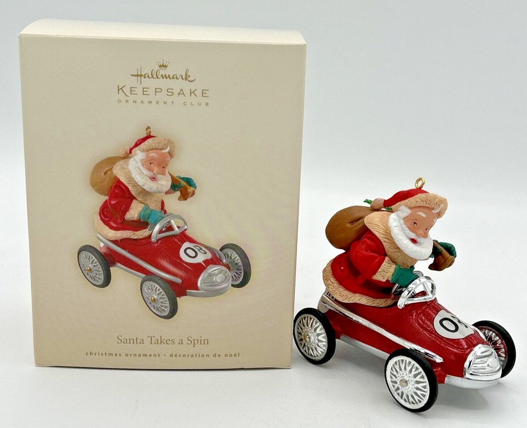 Vtg Hallmark Santa Takes a Spin Christmas Ornament SKU U213 - Etsy