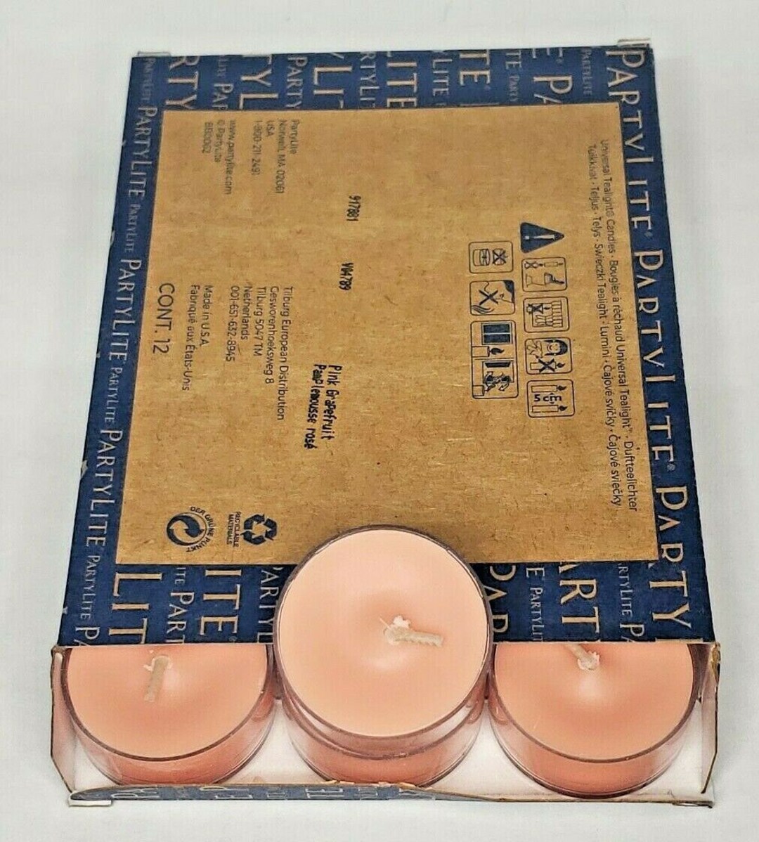 Partylite Tealights 12 Candles NOS Pink Grapefruit P1E/V04789 - Etsy