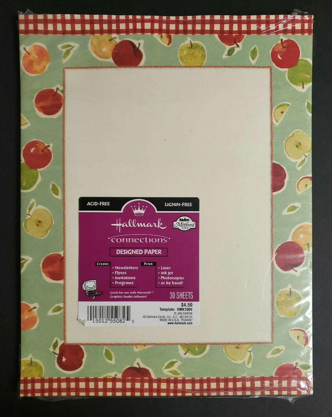 Vintage Hallmark Jan Karon Mitford Apples Designed Paper 30 Sheets New ...