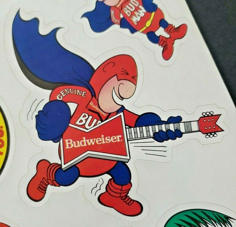 Vintage 1987 Anheuser-busch Budweiser Beer Bud Man Sticker - Etsy