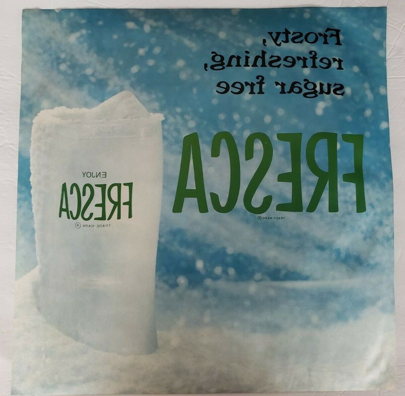 Vintage Coca-cola Co Fresca Soda Litho Sign Heavy Wax Paper - Etsy