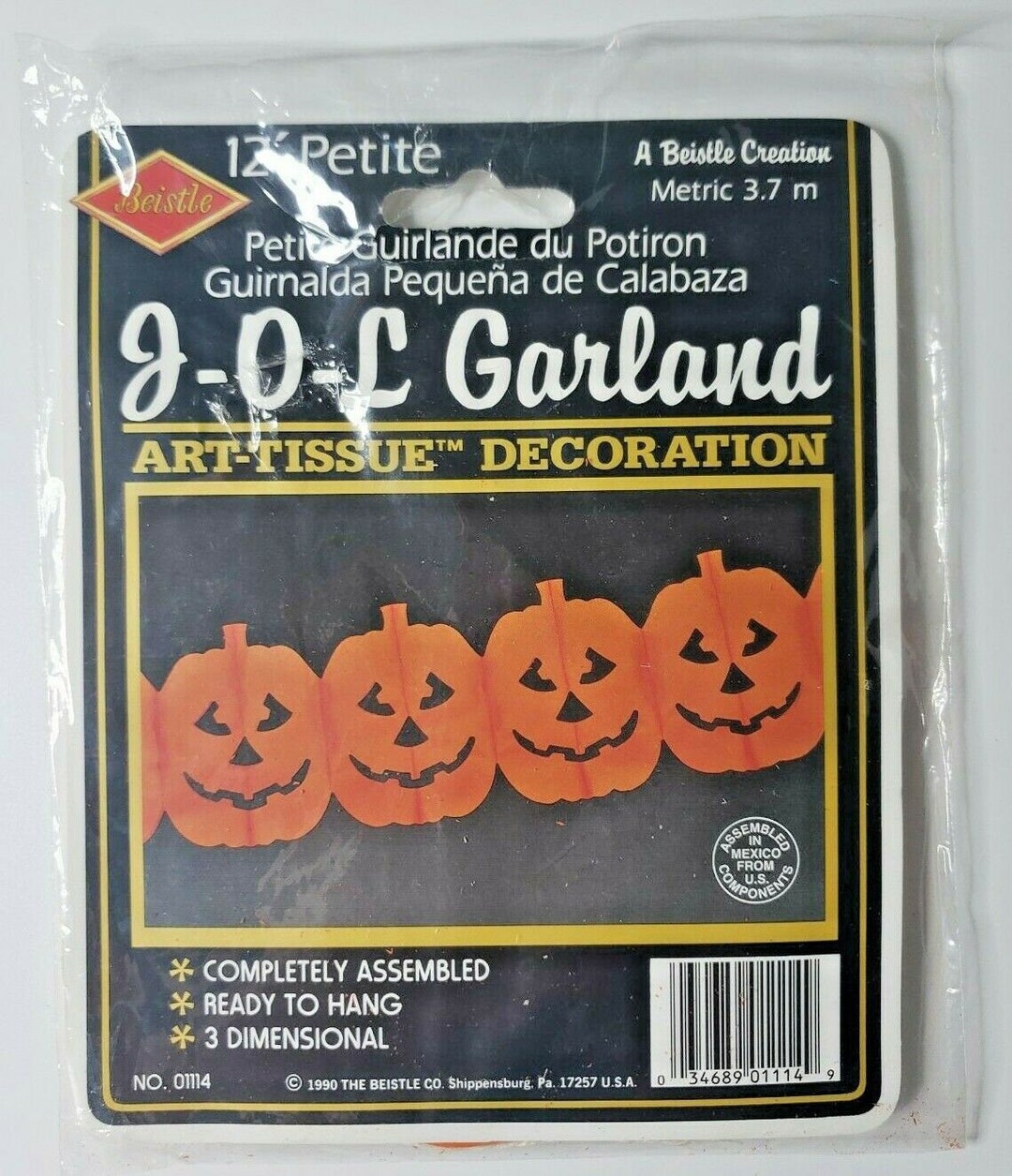 1990 Beistle Jack O Lantern Garland 12' New in Packaging - Etsy