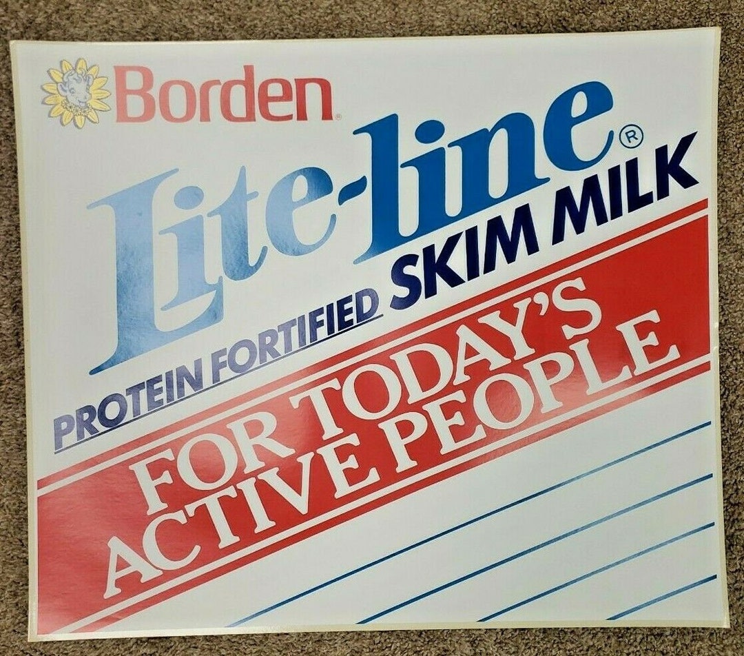 Vintage Borden Skim Milk Sign Decal Display Elsie's - Etsy
