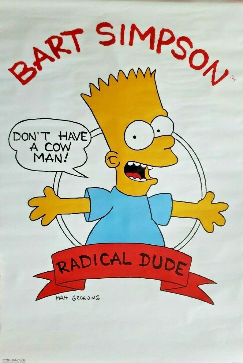 Vintage 1989 Original Bart Simpsons radical Dude - Etsy