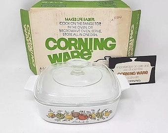 Vintage Corning Ware Spice of Life Square 1.5 QT (1.4 L) Casserole Dish ...
