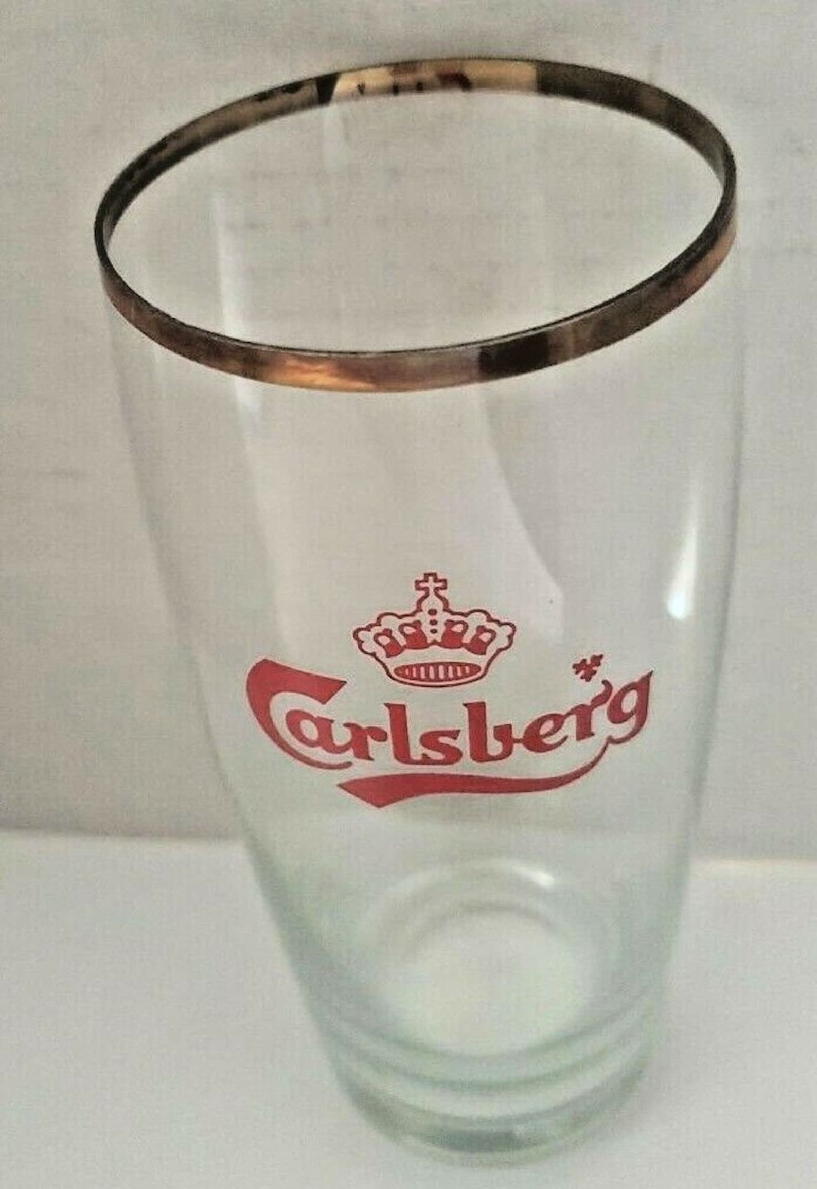 Vintage 1960's Carlsberg Beer Red Crown Logo Gold Rimmed - Etsy