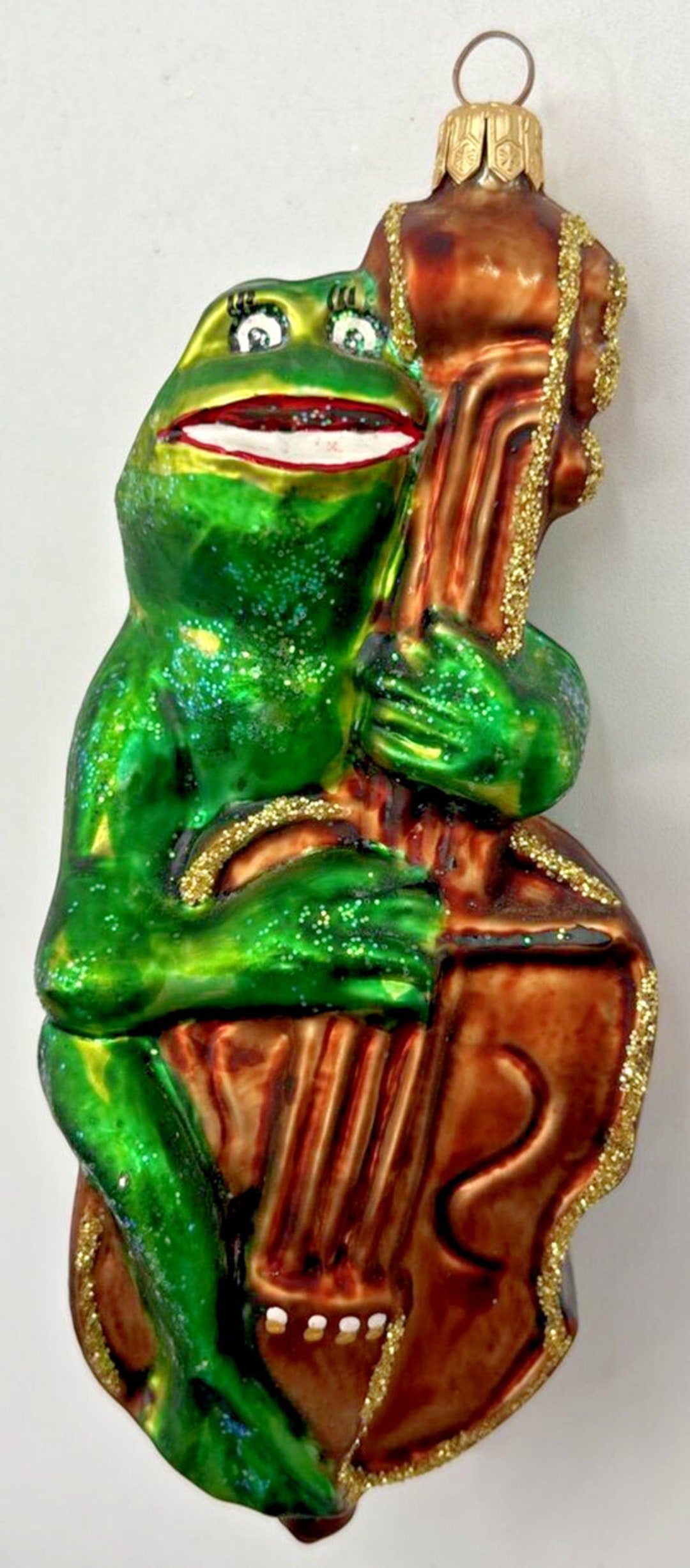 Christopher Radko Jeremiah Frog Bass Cello Blown Glass Ornament U255 - Etsy
