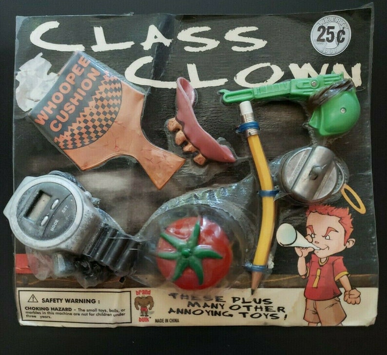 Vintage Class Clown Gumball Vending Machine Charms Header Display Card ...