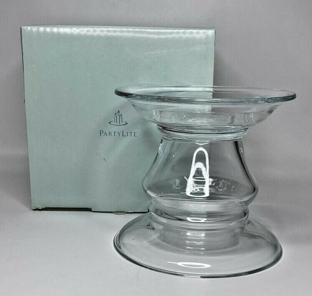 Vintage Retired Partylite Studio Glass Pillar Holder/vase Retired Nib ...