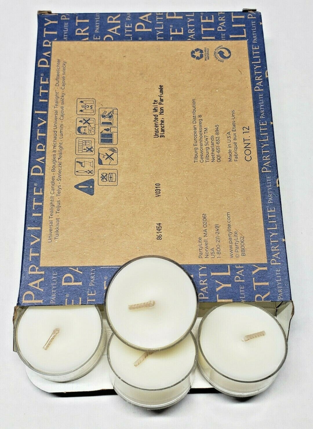 Vintage Retired Partylite Tealights 12 Candles Nos " White Unscented ...