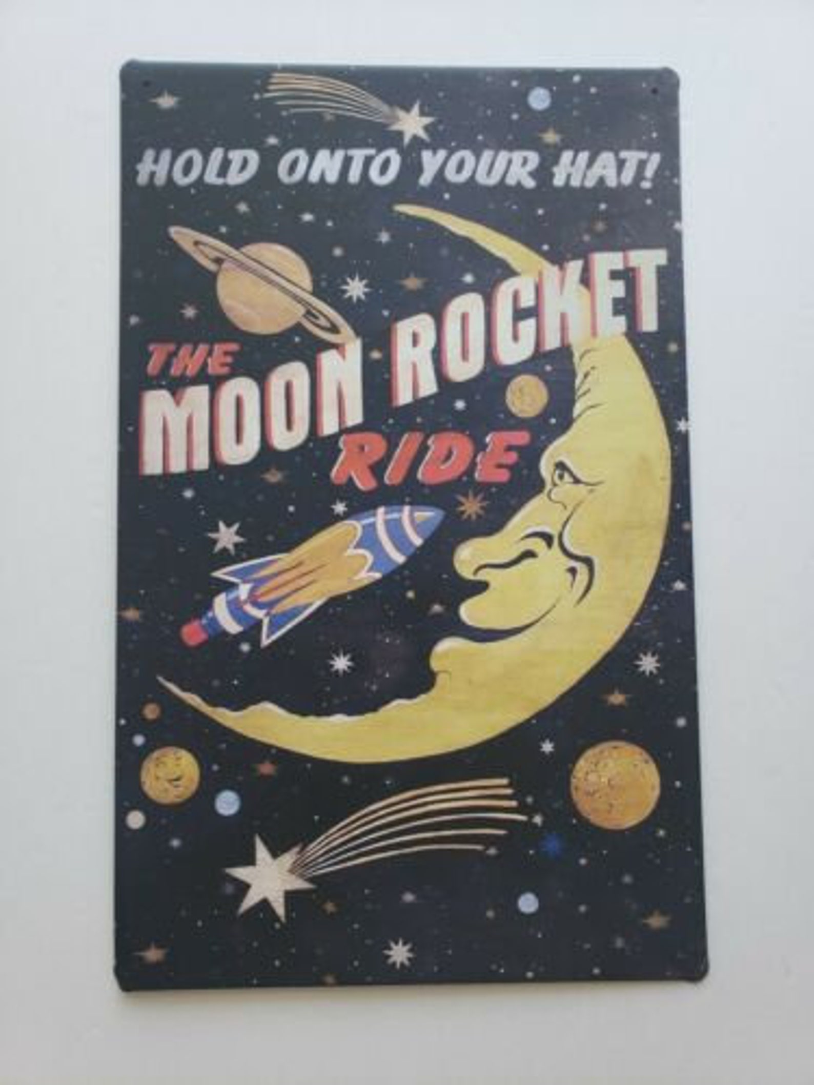 The Moon Rocket Ride 16x10 Rustic Retro Metal Signs 26881 - Etsy