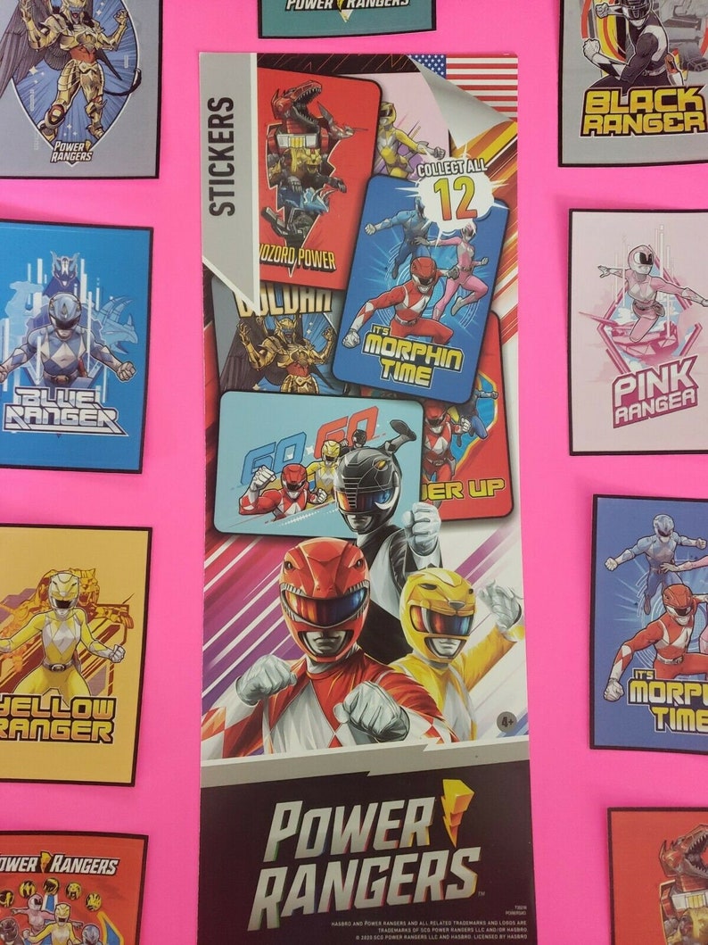 Retro Power Ranger 12 Stickers With Vending Display Sign New | Etsy