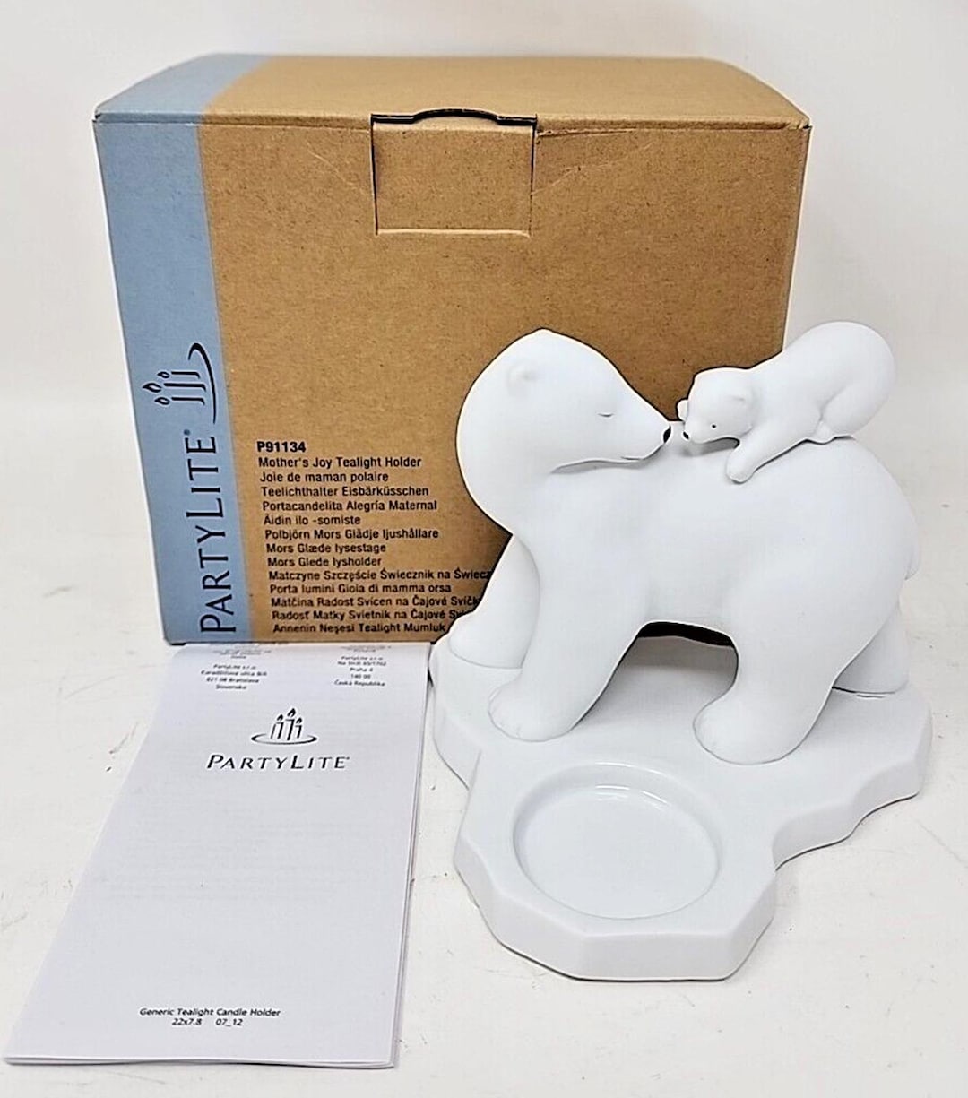 Partylite "mother's Joy" Polar Bear and Cub Tealight Candle Holder P17B ...