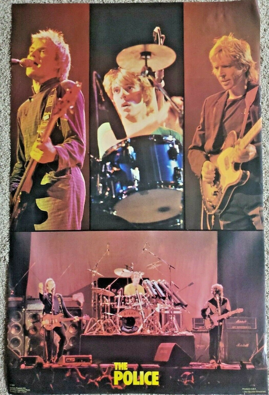 Vintage 1980's the Police Concert Poster 36x24 Scorpio 1001 NOS - Etsy