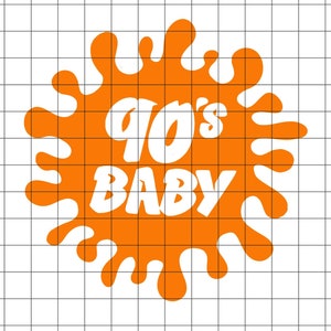 90's Baby PNG / 90's Kid / Nick PNG / Orange Splat - Etsy