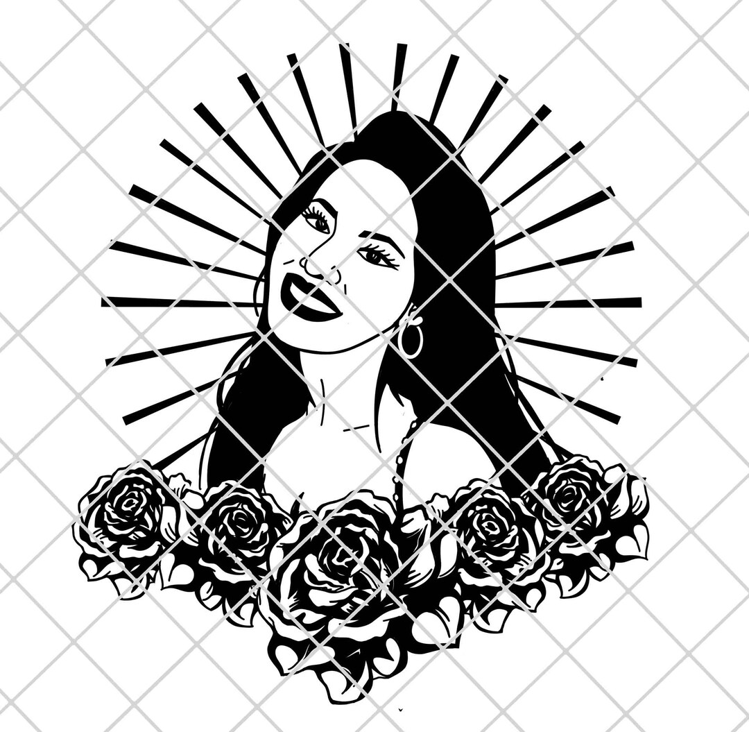 Selena SVG With Roses and Sun Rays - Etsy