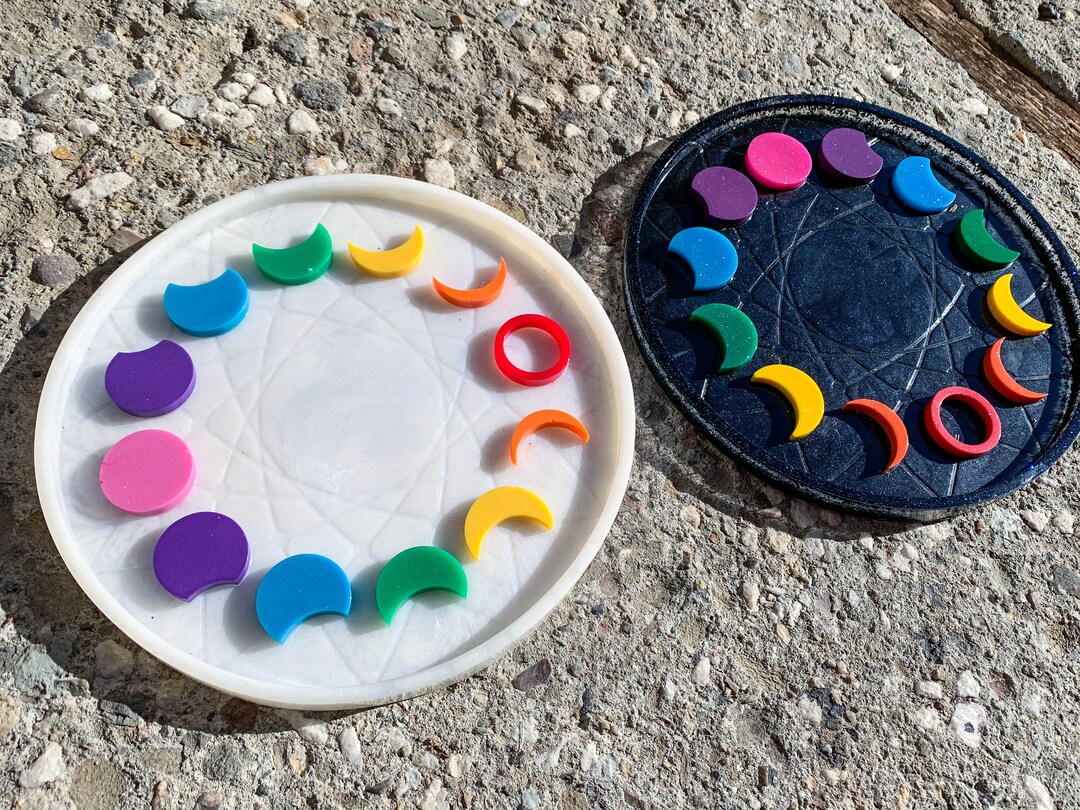 Chakra Rainbow Moon Cycle Resin Tray - Etsy