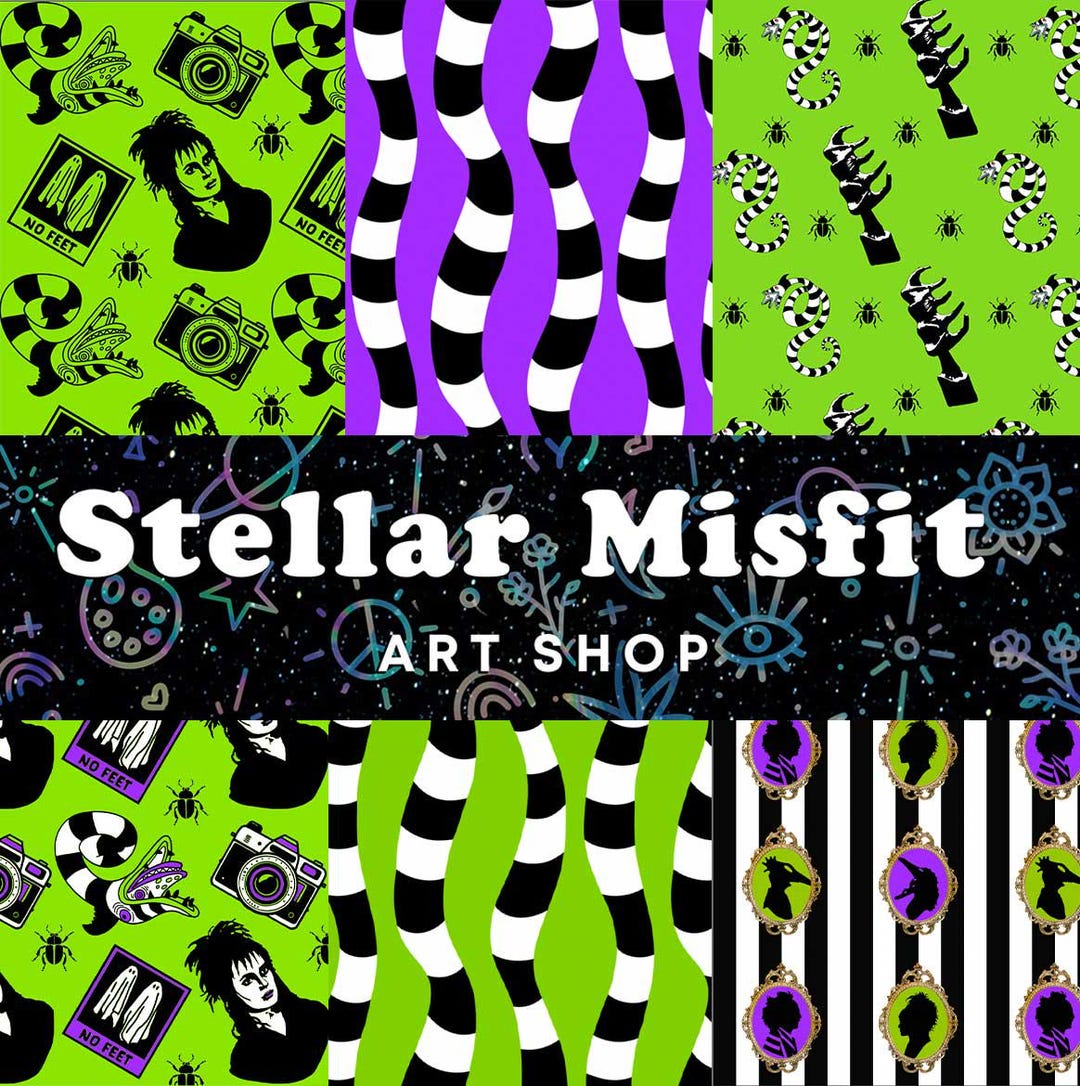 Beetlejuice Pattern / Halloween Pattern / Digital Print / Spooky ...