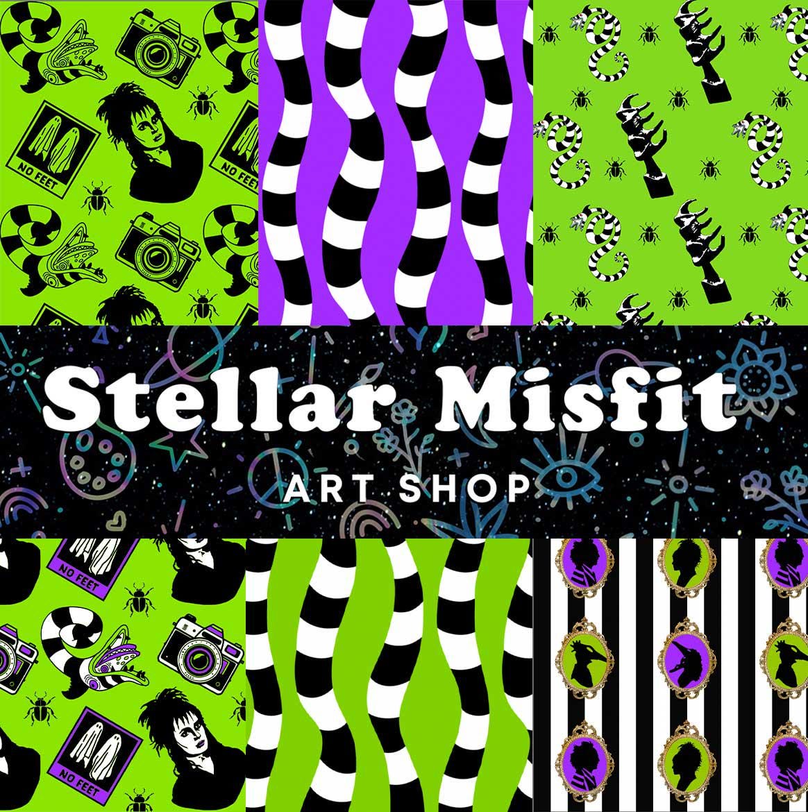 Beetlejuice Pattern / Halloween Pattern / Digital Print / Spooky ...