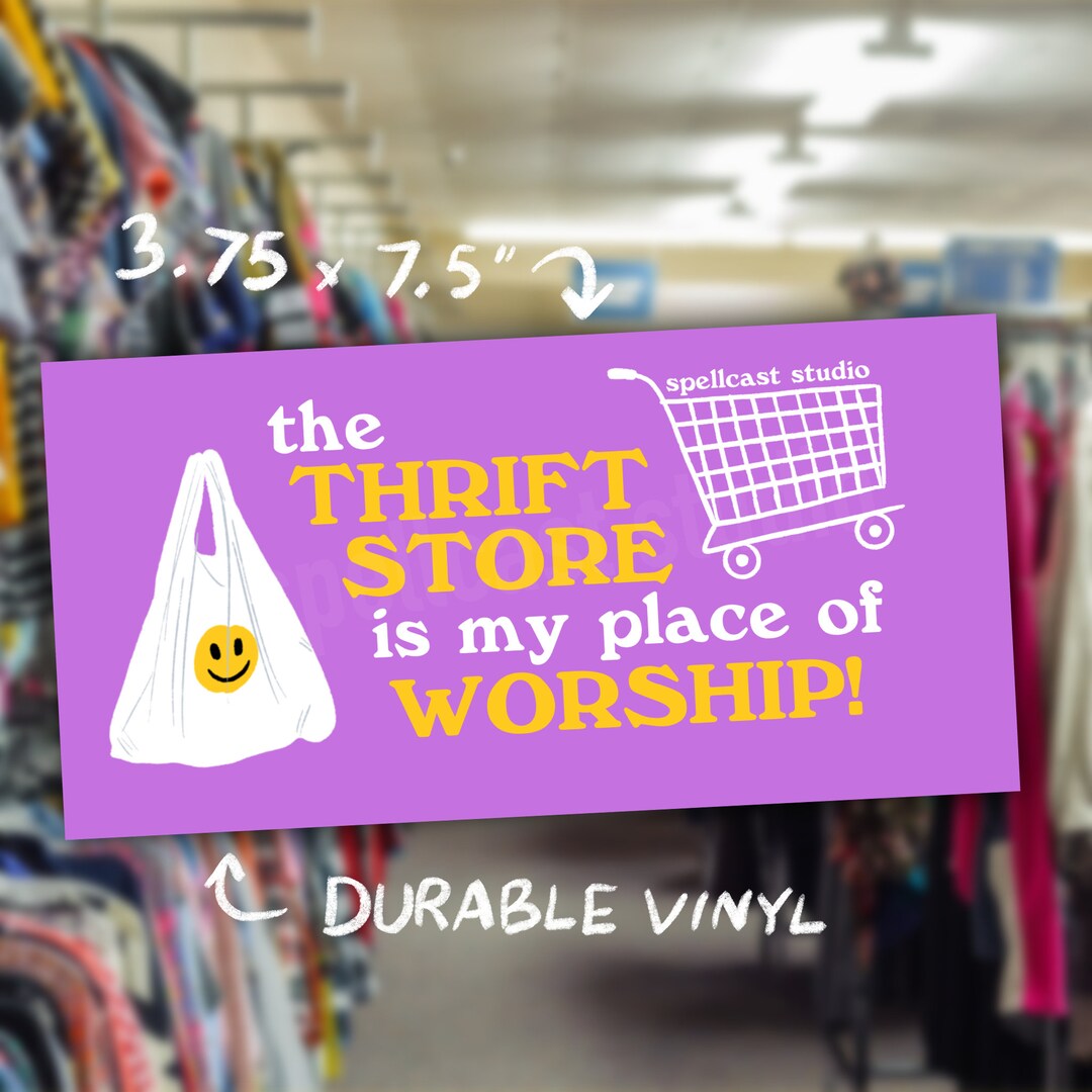 Thrifting Gen Z Bumper Sticker, Thrift Store Vinyl Sticker for Cars, 7. ...