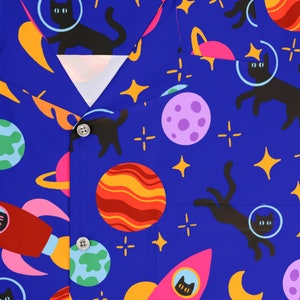 Space Cat Button up Shirt by Spellcast Studio - Etsy