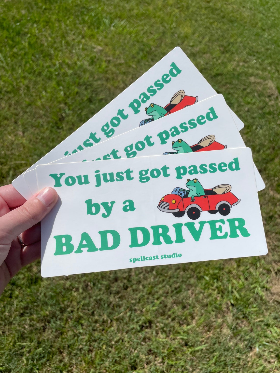 Cute Frog Gen Z Bumper Sticker you Just Got Passed by a - Etsy