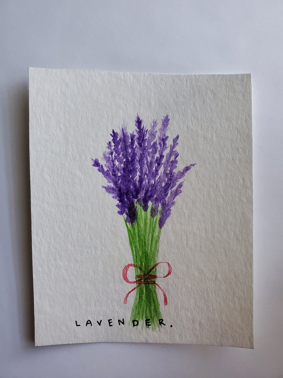 Watercolor lavender Card - Etsy