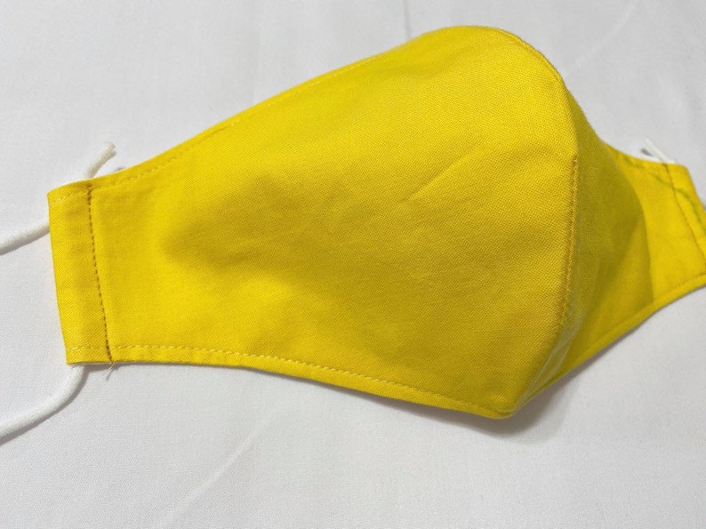 Solid Yellow Cloth Fabric Mask Cotton Face Mask with Filter | Etsy