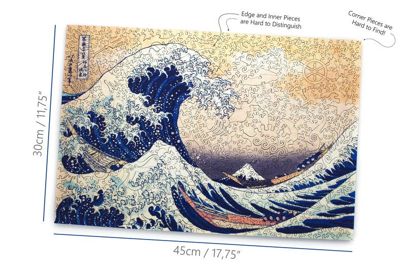 The Great Wave off Kanagawa Jigsaw Puzzle for Adults Hokusai - Etsy