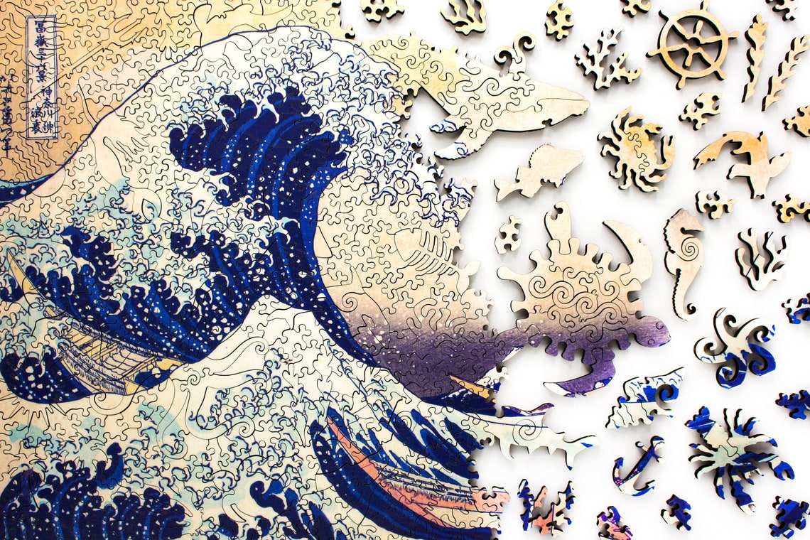 The Great Wave off Kanagawa Jigsaw Puzzle for Adults Hokusai - Etsy