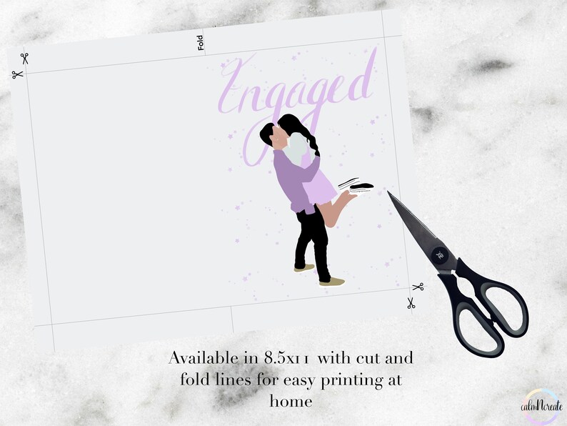 Downloadable Personalized Customizable Digital Engagement Card Couple ...