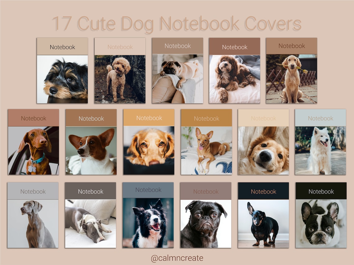17 Cute Dog Notebook Covers | Bujo, Planner, Goodnotes, Notability, PDF ...