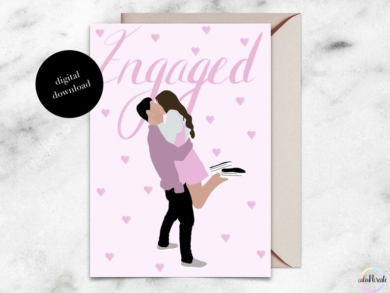 Downloadable Personalized Customizable Digital Engagement Card Couple ...