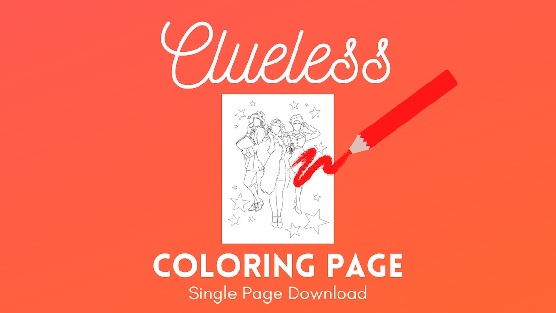 Printable Clueless Coloring Page - Etsy