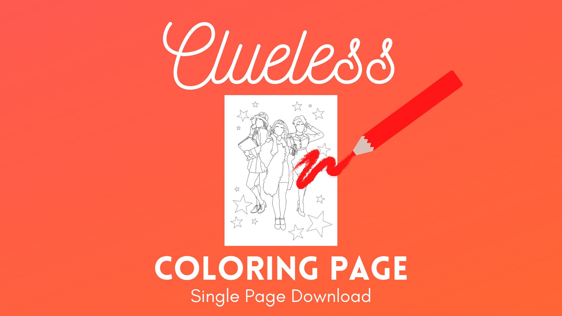 Printable Clueless Coloring Page | Etsy
