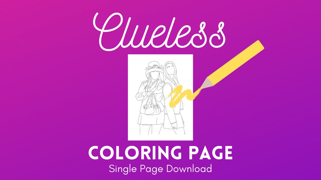Printable Clueless Coloring Page - Etsy Canada